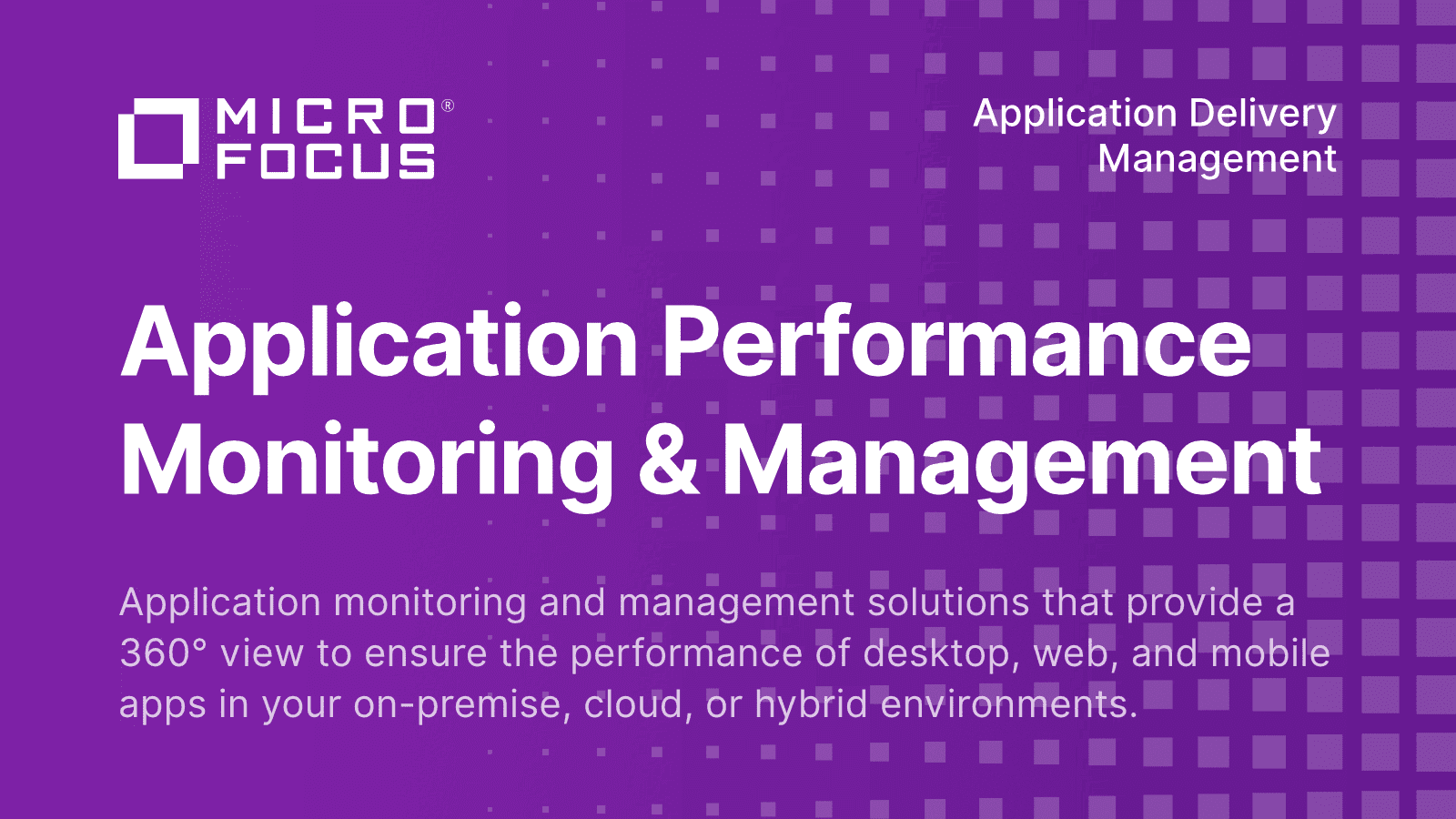 Application Performance Monitoring Management Software Micro Focus