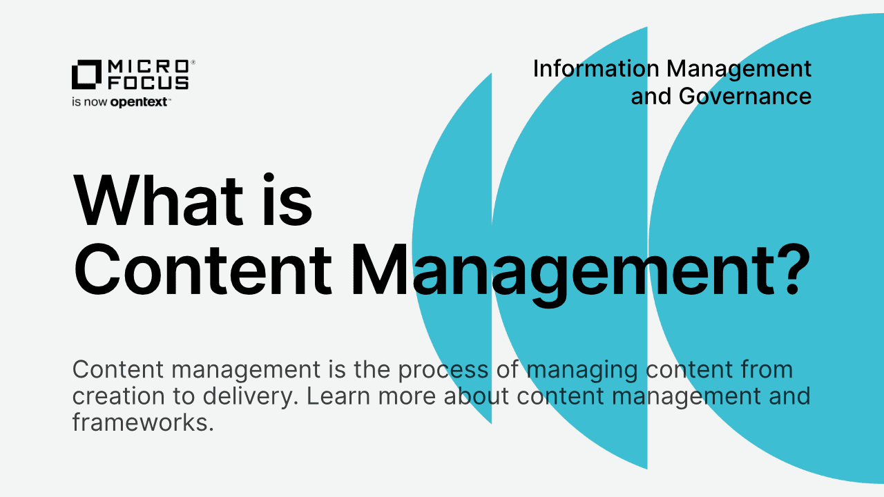 What Is Content Management CM OpenText